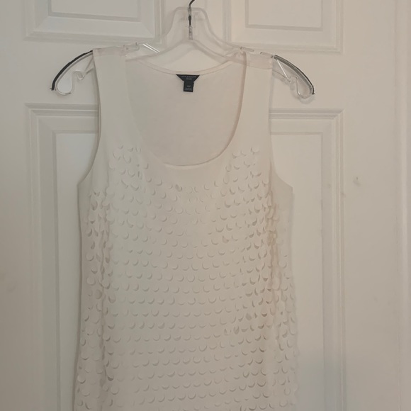 Ann Taylor | Tops | Fun Ann Taylor White Tank | Poshmark